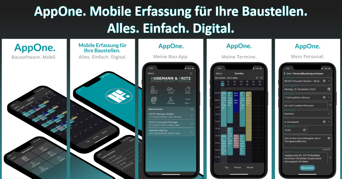 Bau-AppOne: Baudaten mobil erfassen & Zeit sparen